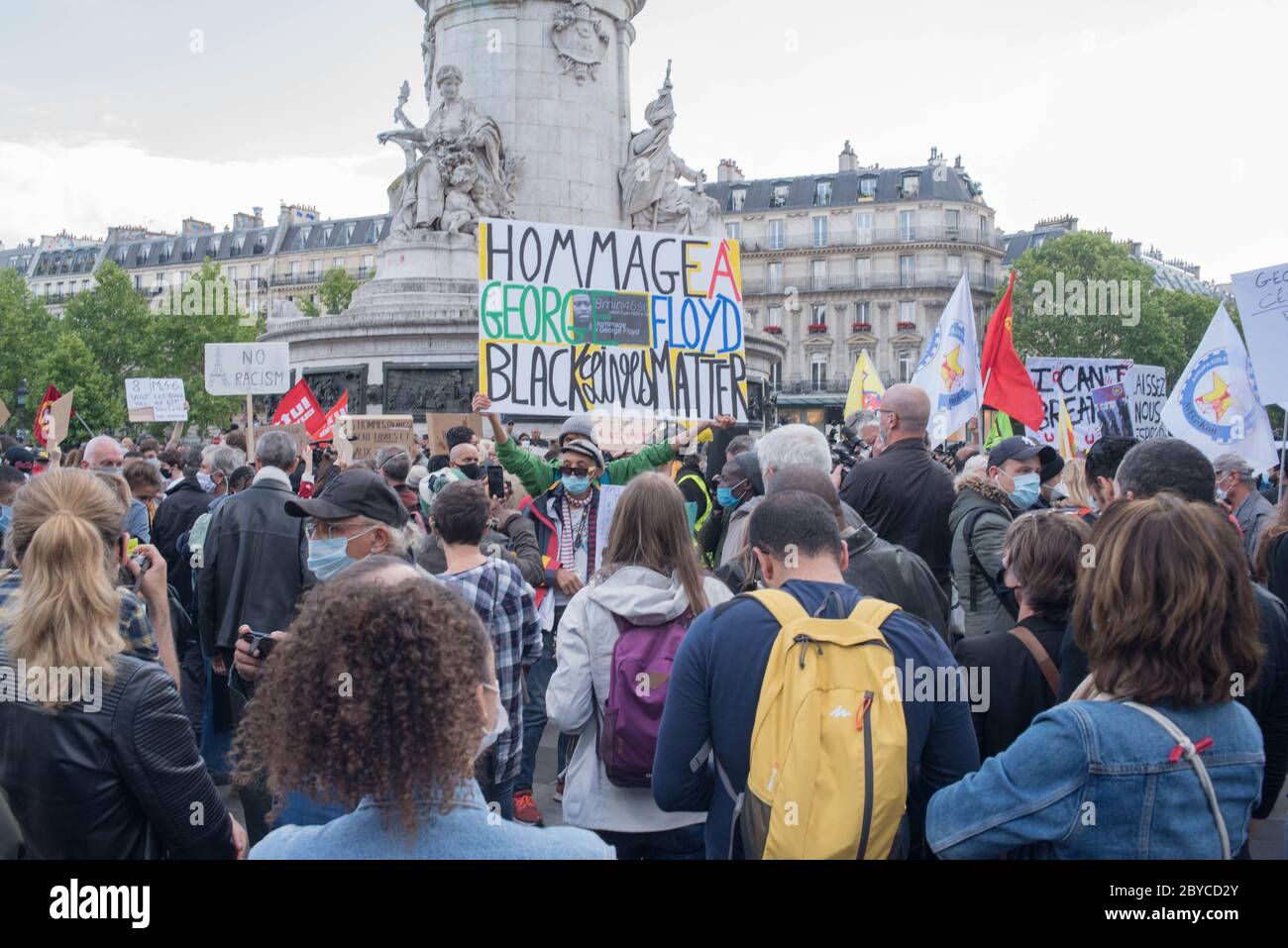 .Rally organized by SOS Racisme in tribute to George Floyd on the Place ...