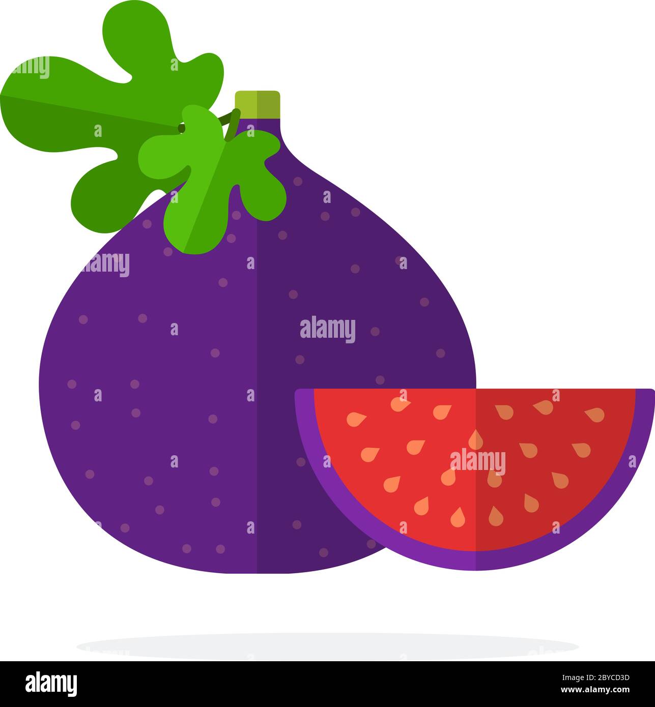A whole fig and a piece of figs flat isolated Stock Vector Image & Art ...