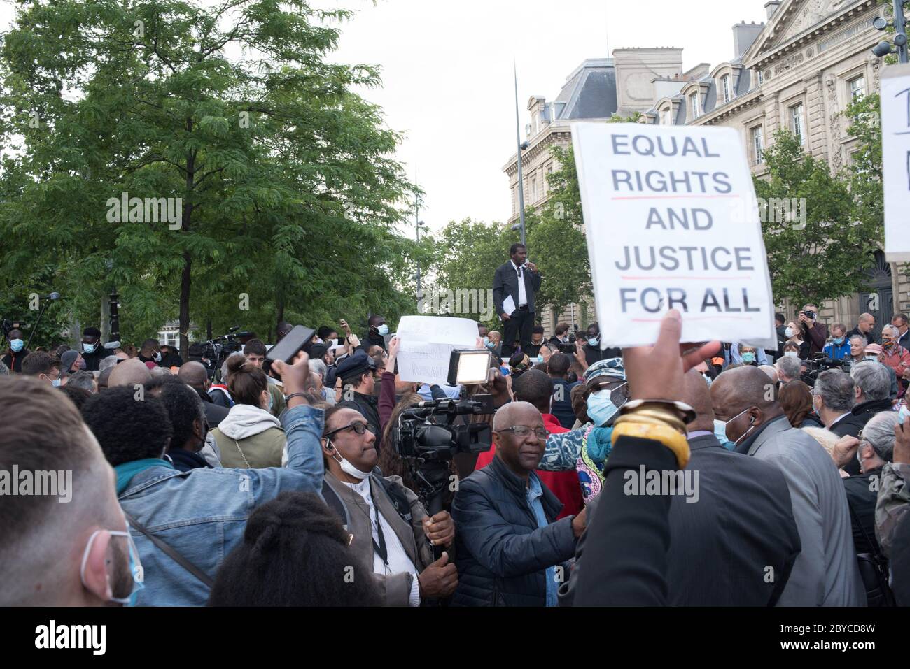 .Rally organized by SOS Racisme in tribute to George Floyd on the Place ...