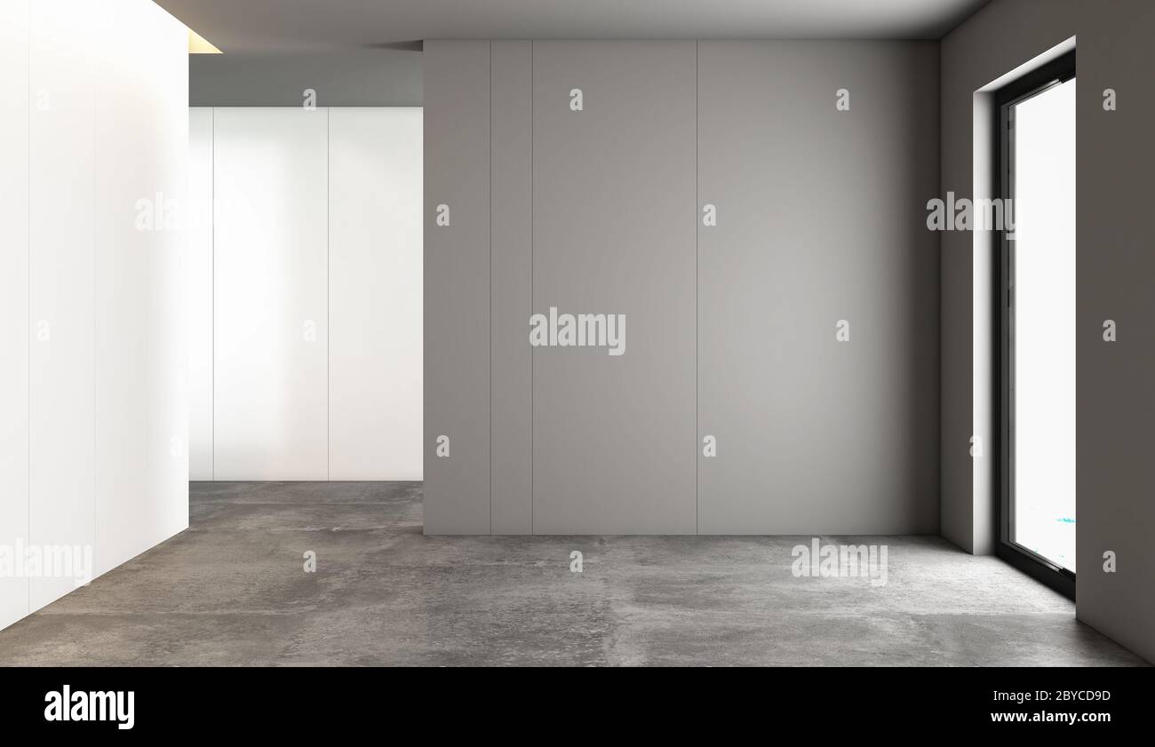 Empty room without furniture. 3d rendering Stock Photo - Alamy