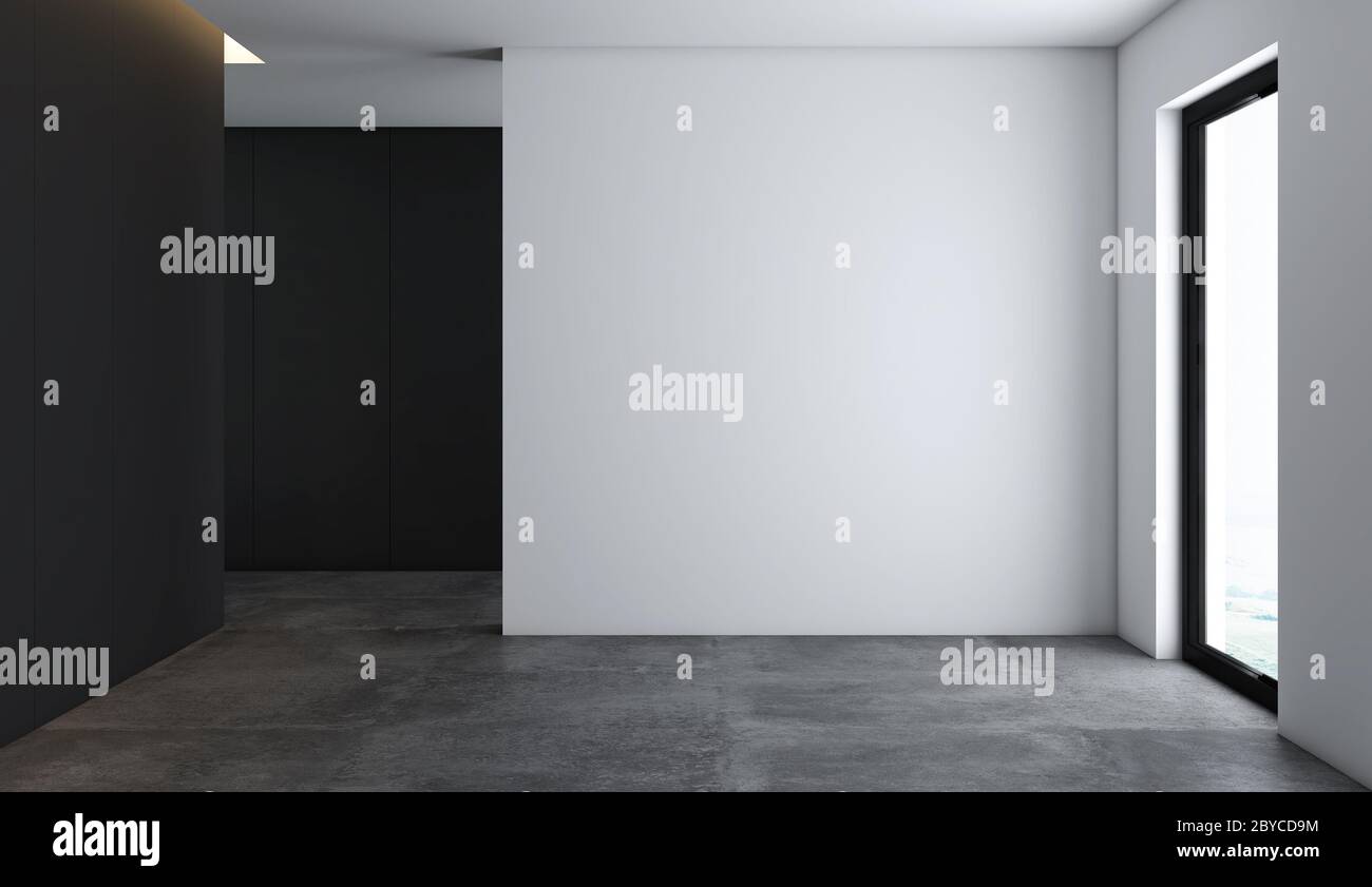 Empty room without furniture. 3d rendering Stock Photo - Alamy