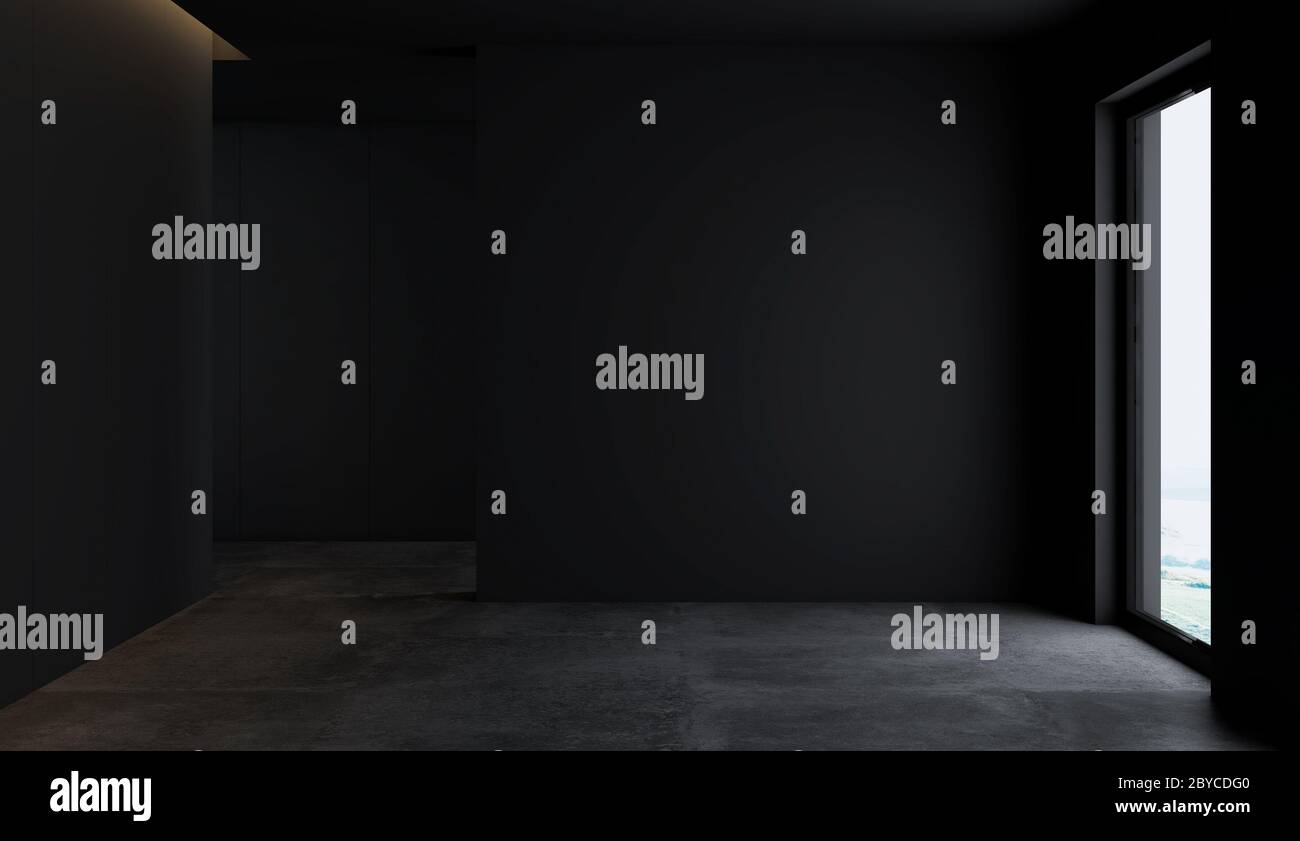 Empty room without furniture. 3d rendering Stock Photo - Alamy