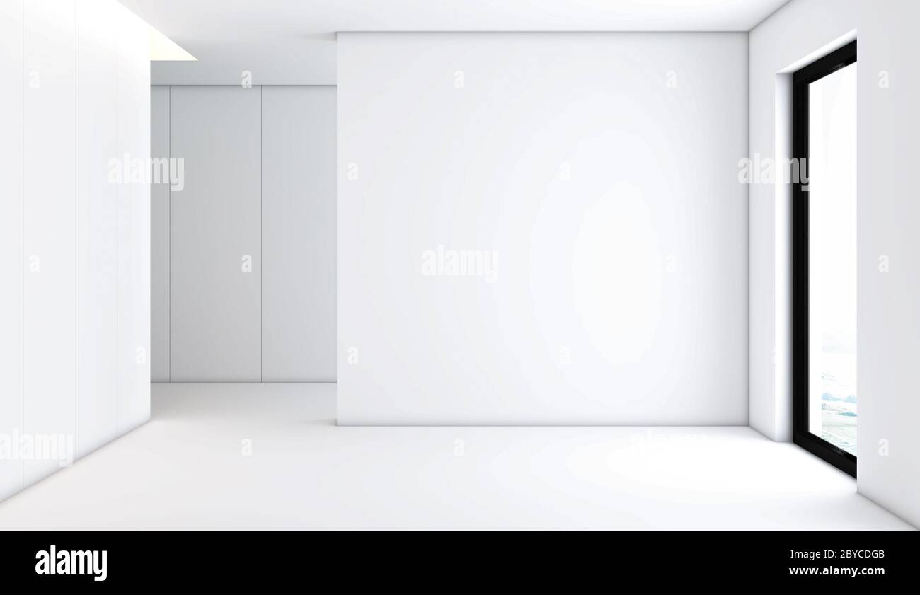 Empty room without furniture. 3d rendering Stock Photo - Alamy