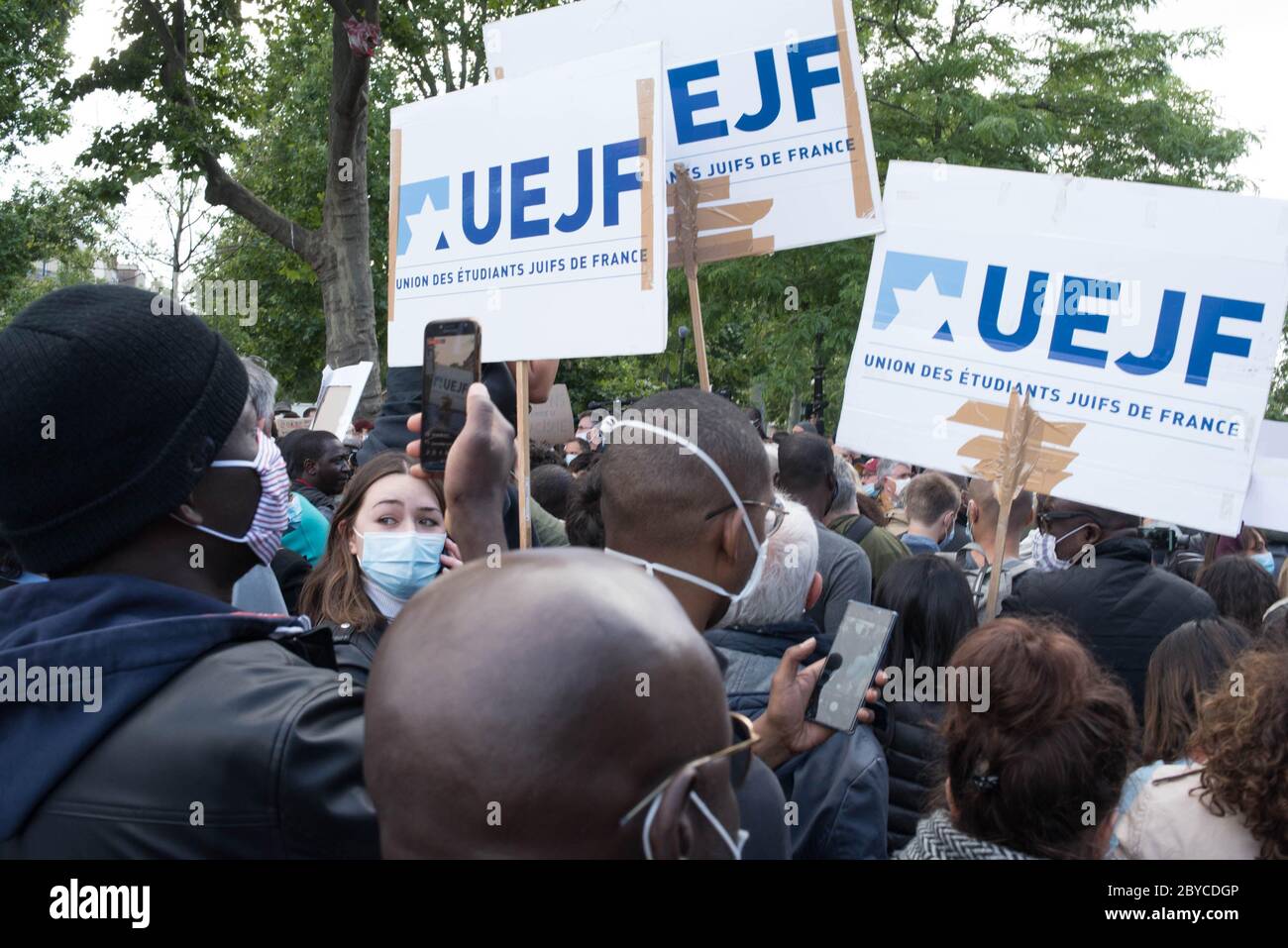 .Rally organized by SOS Racisme in tribute to George Floyd on the Place ...