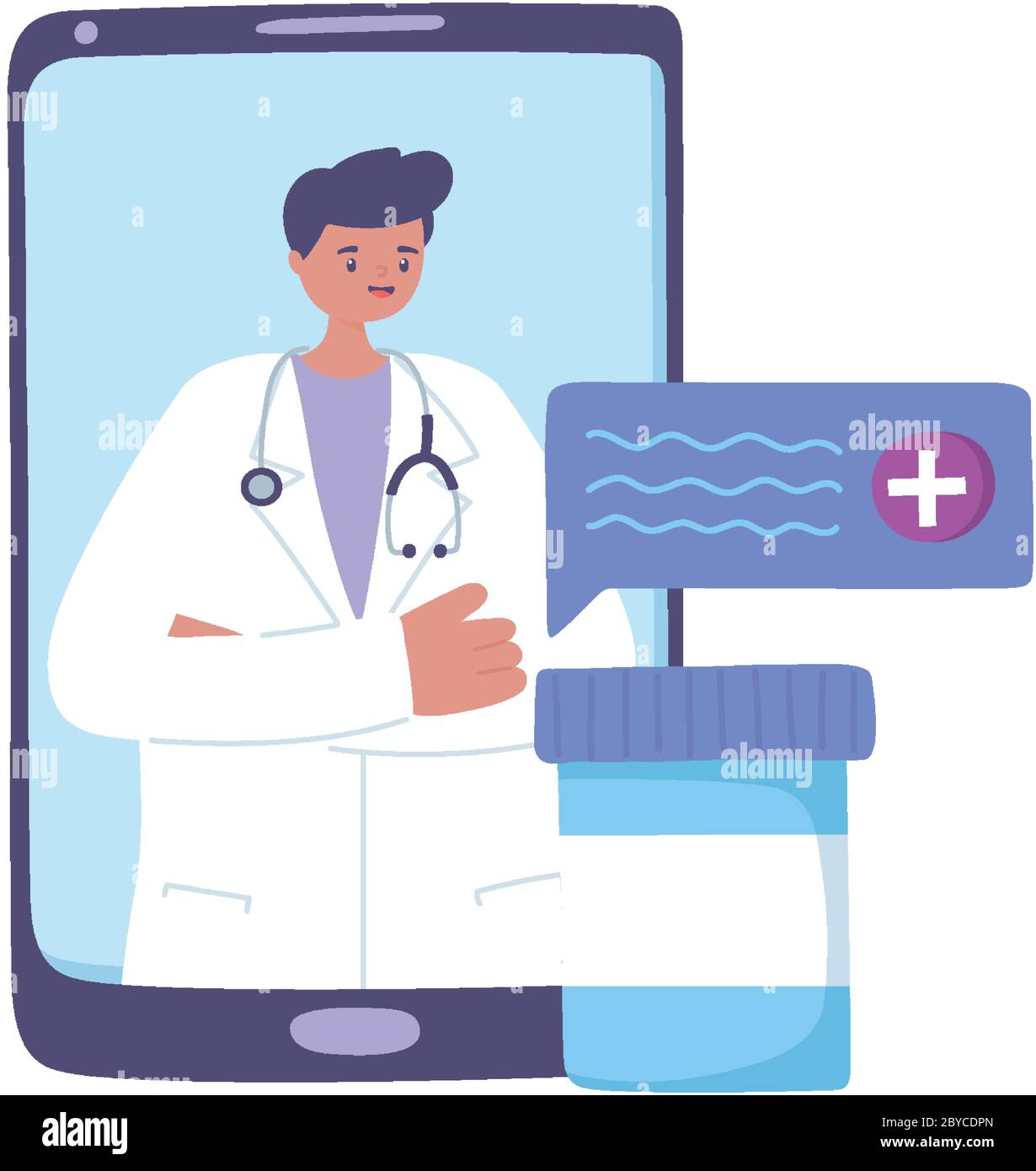 telemedicine, male doctor smartphone prescription medicine ...