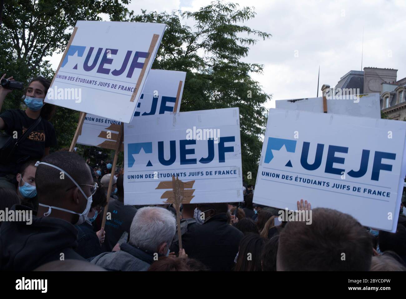 .Rally organized by SOS Racisme in tribute to George Floyd on the Place ...