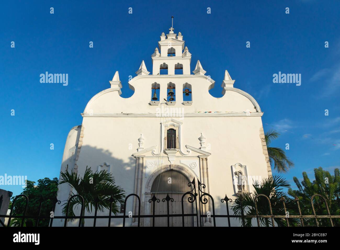 Apostle Church 'Parroquia de Santiago Apostol' on a blue cloudless sky ...