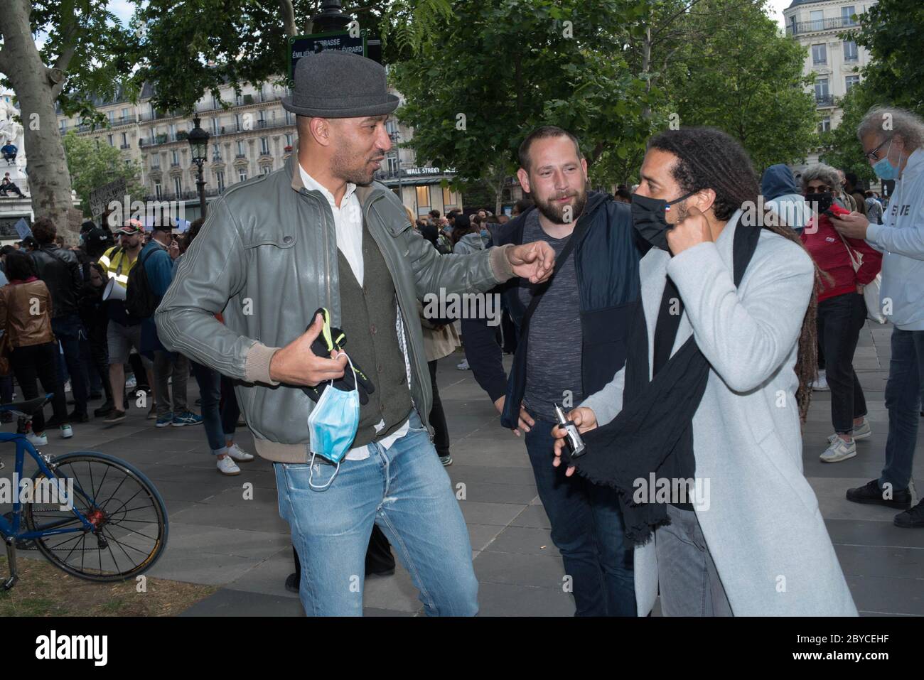 Rally organized by SOS Racisme in tribute to George Floyd on the Place ...