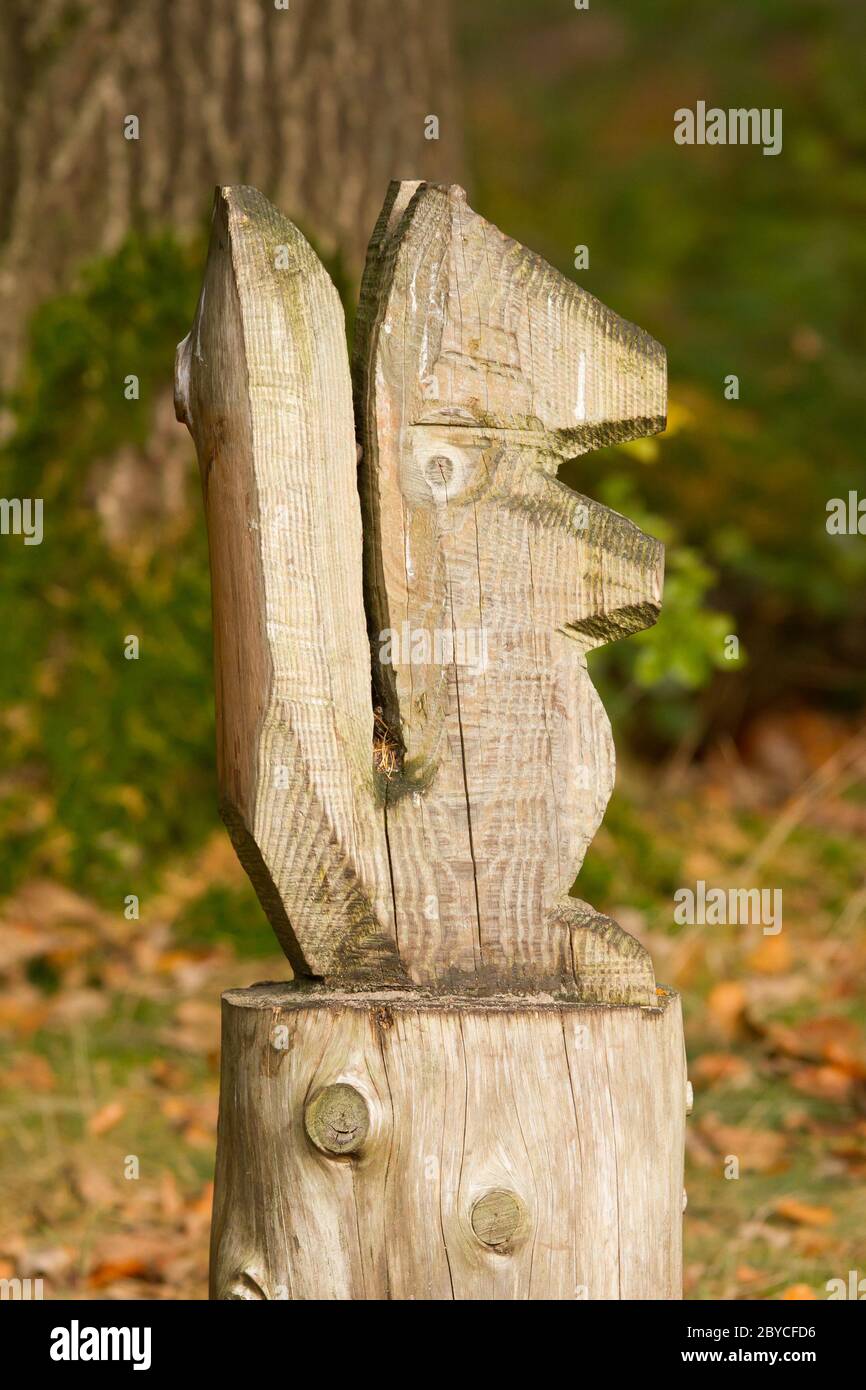 Carving of a wooden squirrel Stock Photo - Alamy