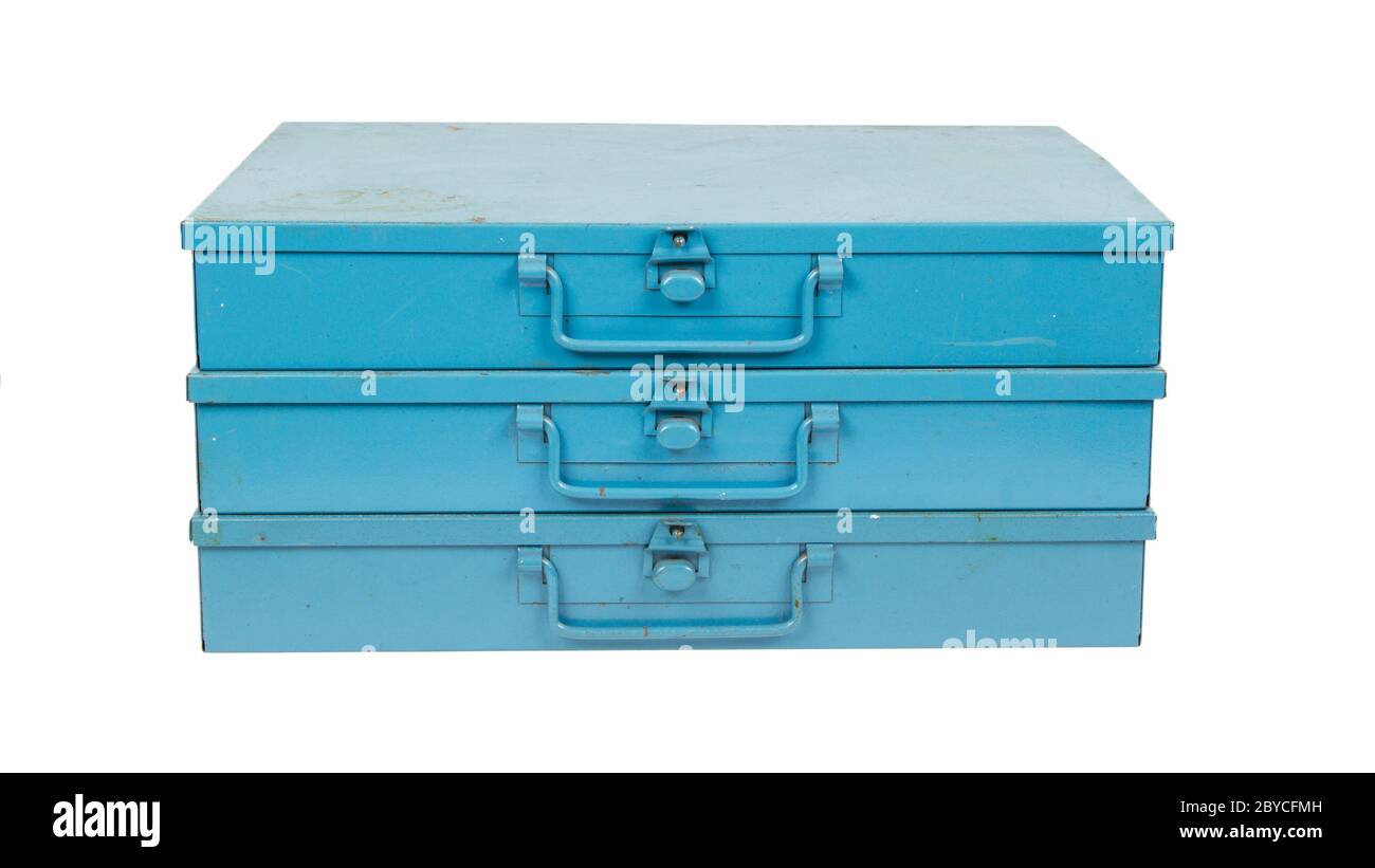 Old metal box isolated Stock Photo - Alamy