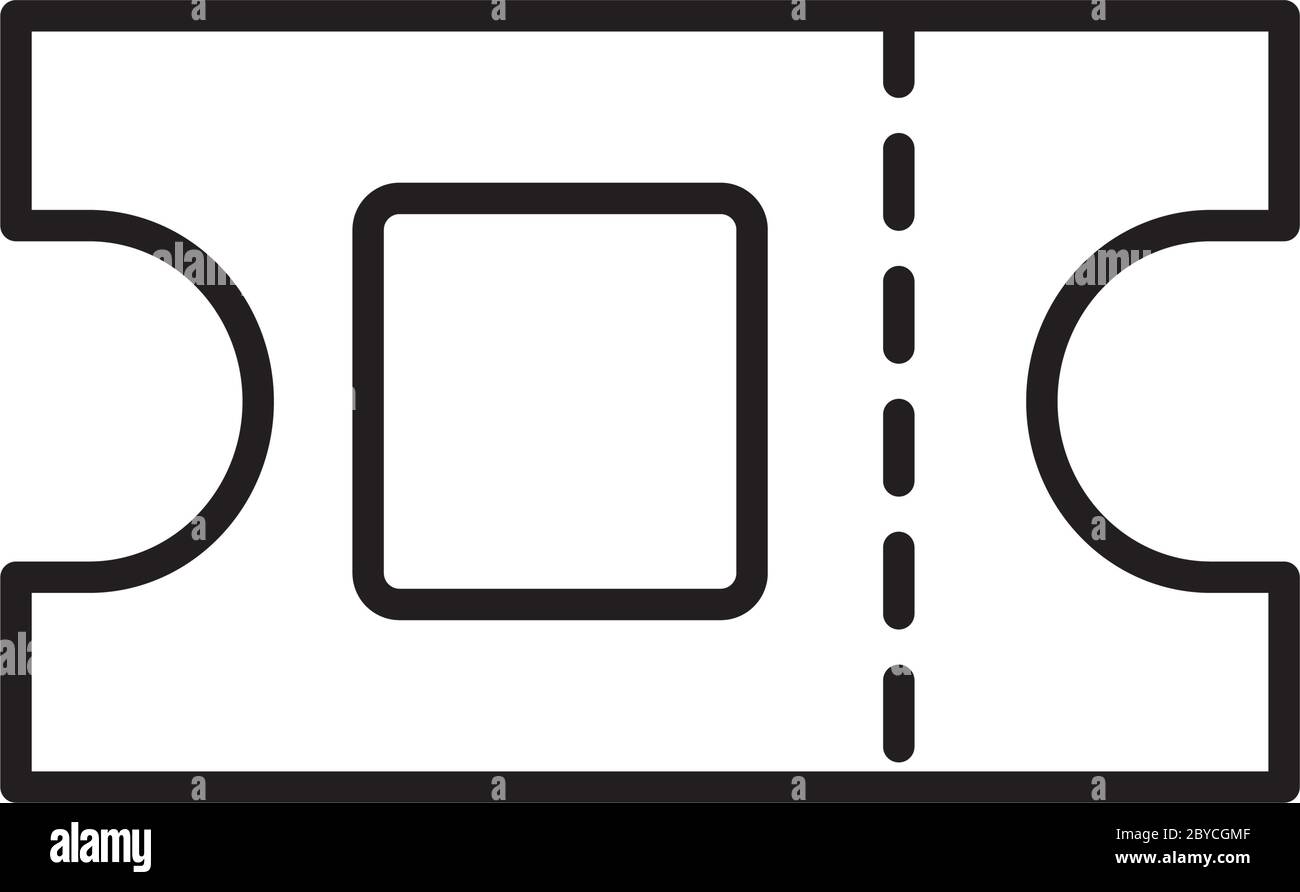 game ticket icon over white background, line style, vector illustration ...