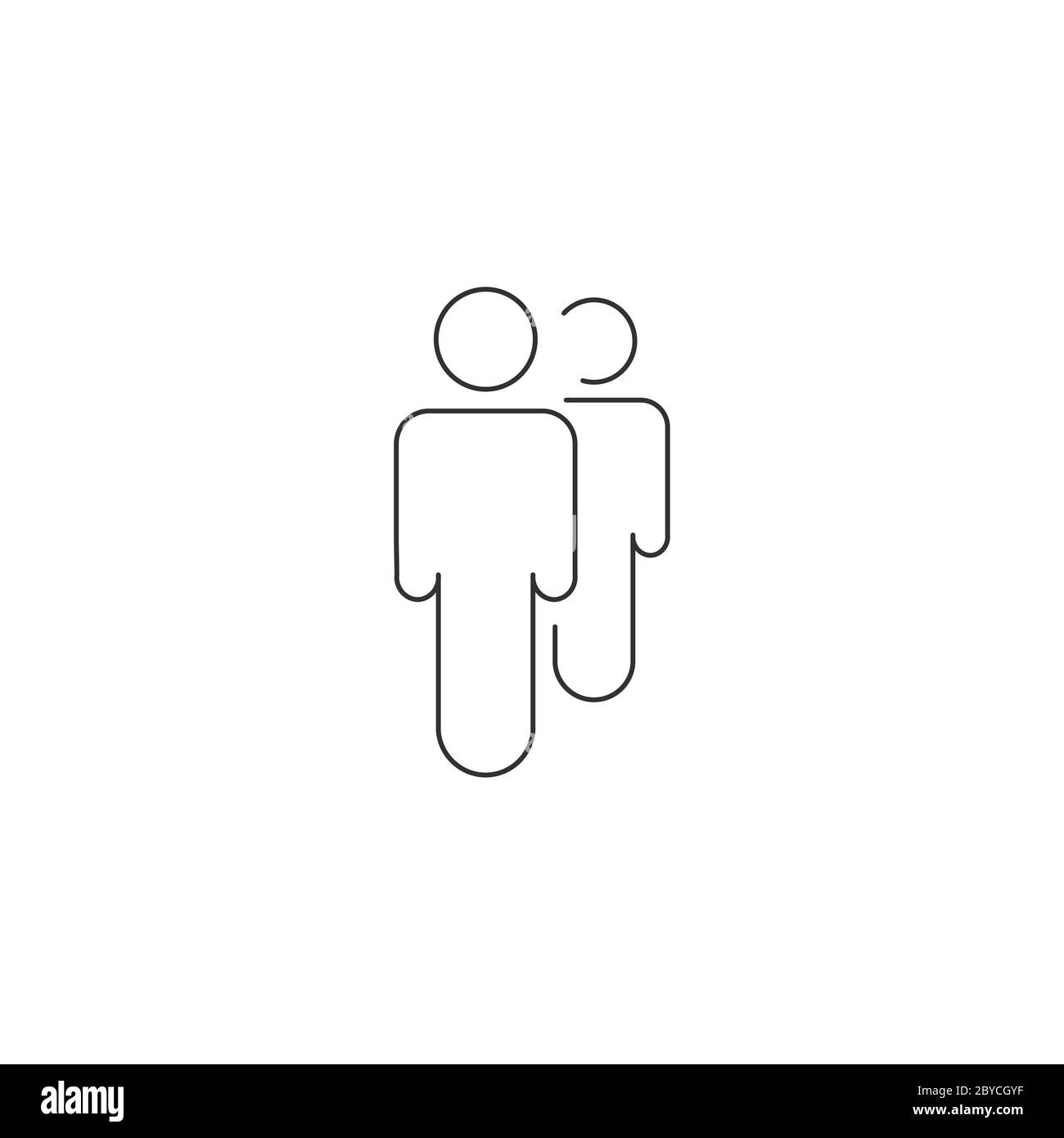 Two people linear design. community team concept icon. Stock vector ...