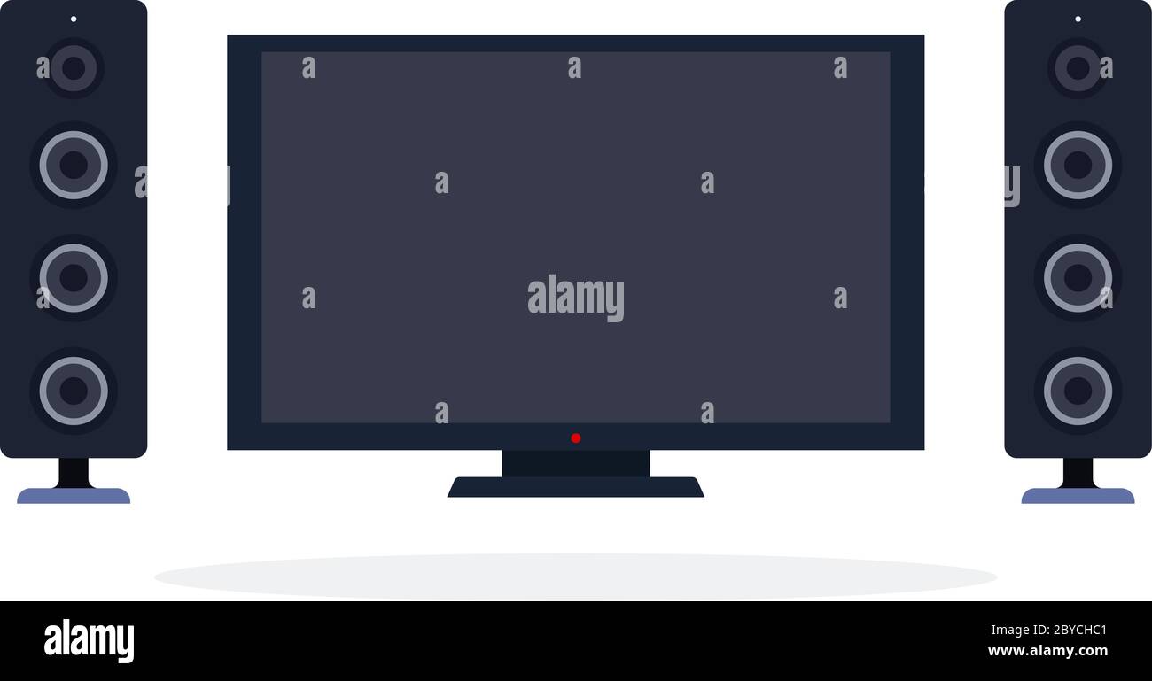 LCD panel and speaker system flat isolated Stock Vector Image & Art - Alamy