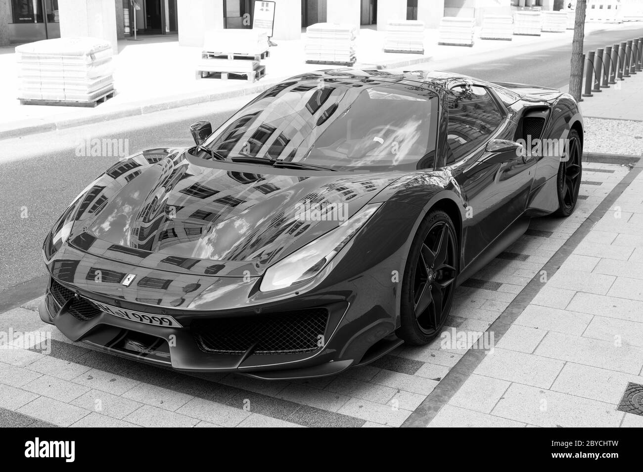 Hamburg, Germany-July 27, 2019: Supercar red Ferrari 488 Pista parked ...