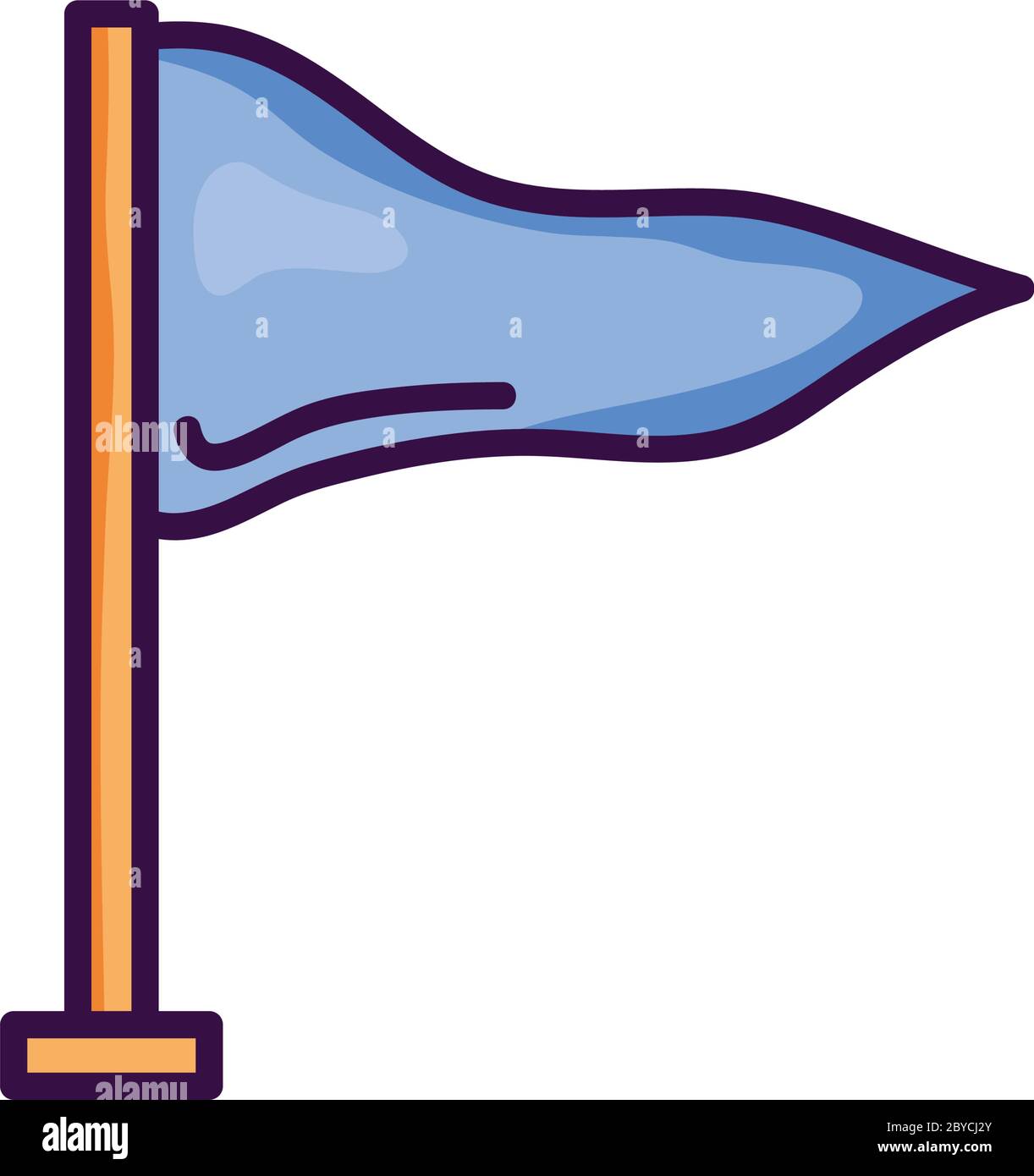 sport pennant icon over white background, line color style, vector ...