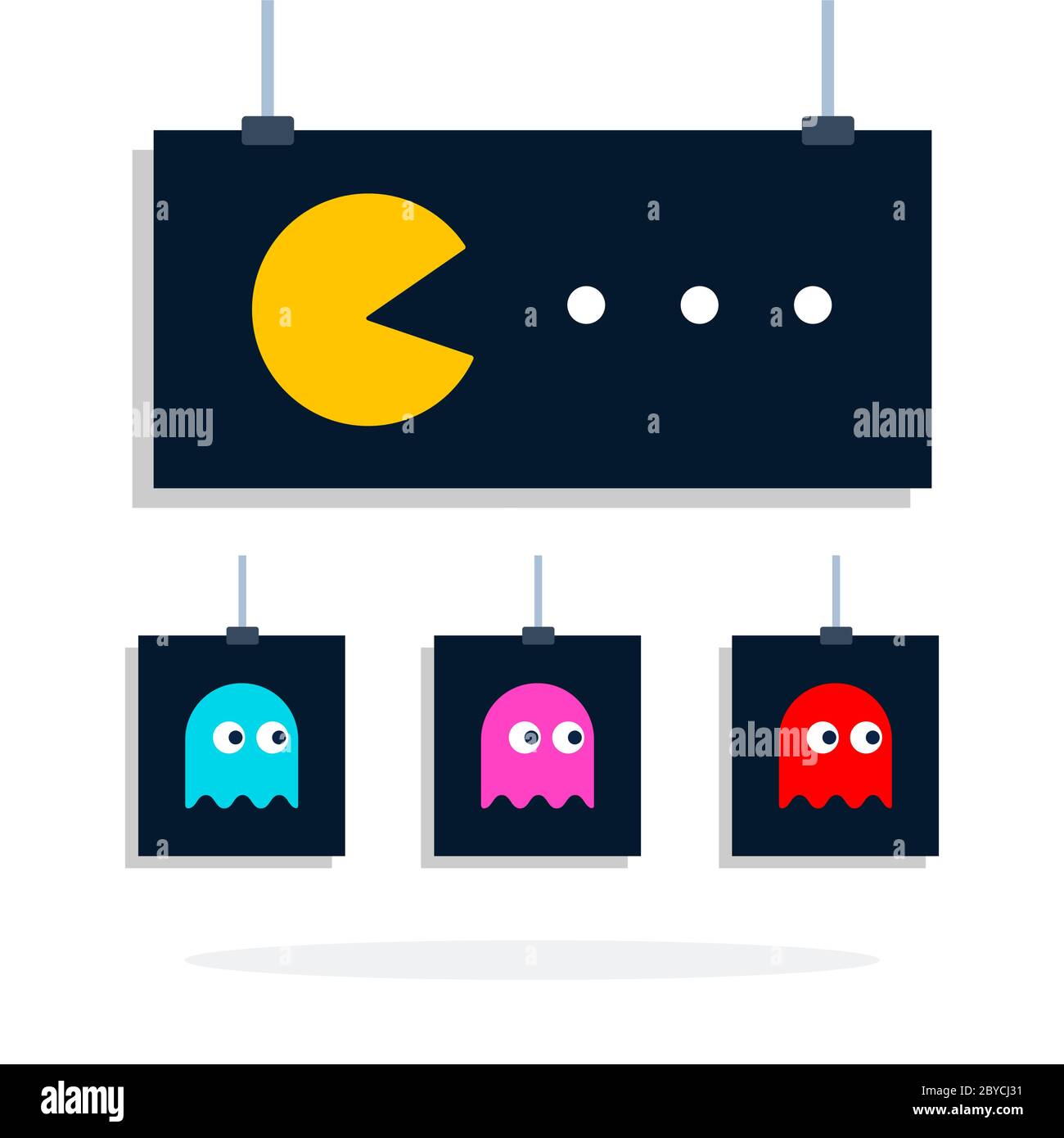 Set of Signage Image Character Game vector icon flat isolated Stock ...