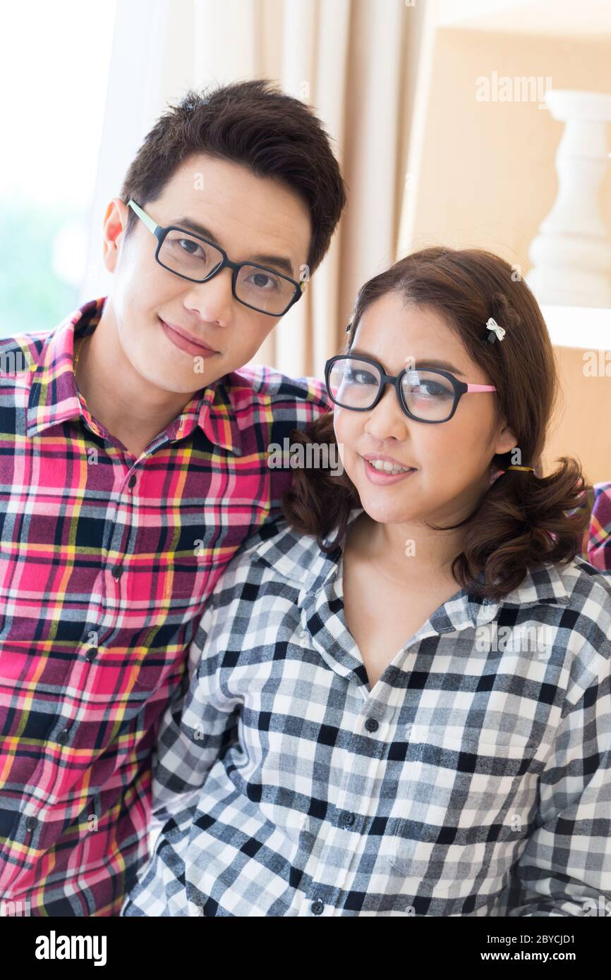 Happy Young adult Couples Stock Photo - Alamy