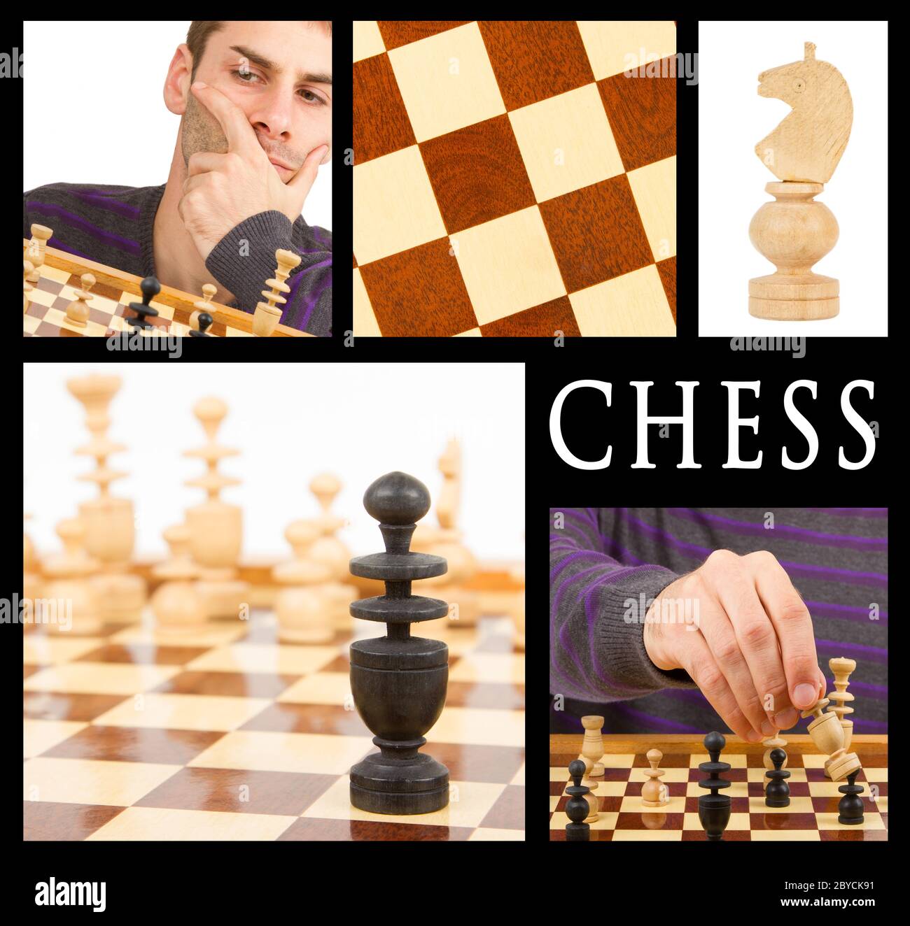Compilation of game of chess, series of five Stock Photo - Alamy
