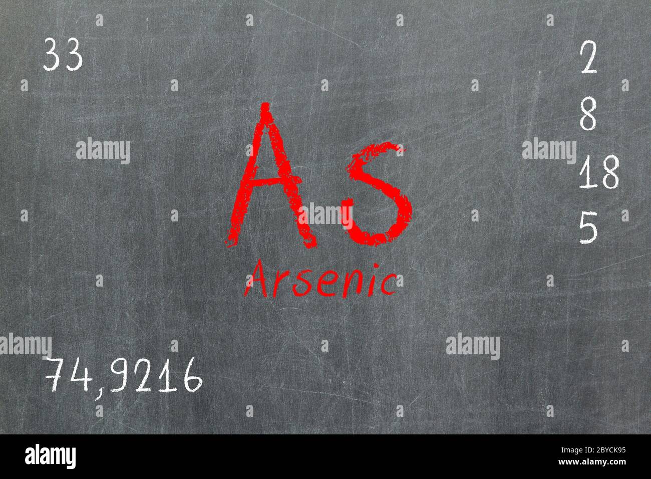 Isolated blackboard with periodic table, Arsenic Stock Photo - Alamy