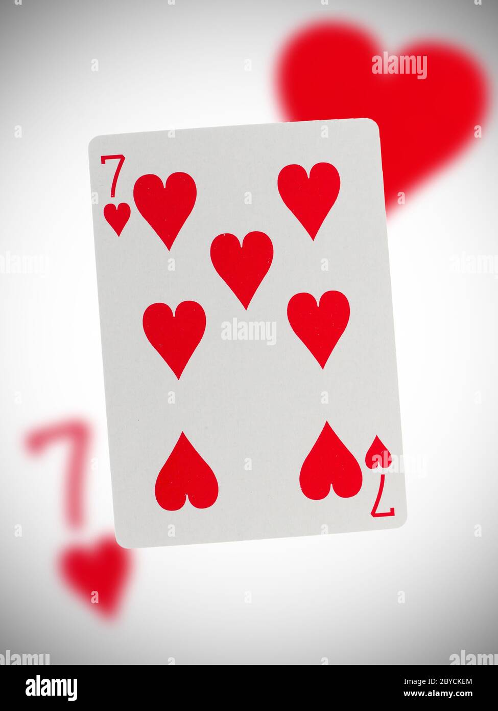 Playing card, seven of hearts Stock Photo - Alamy