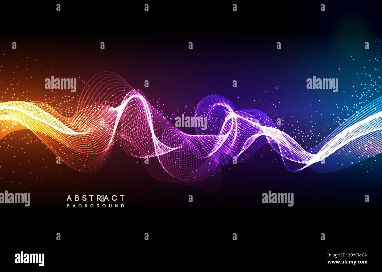 Hi-tech futuristic techno background, neon shapes and dots. Technology connection, big data ...