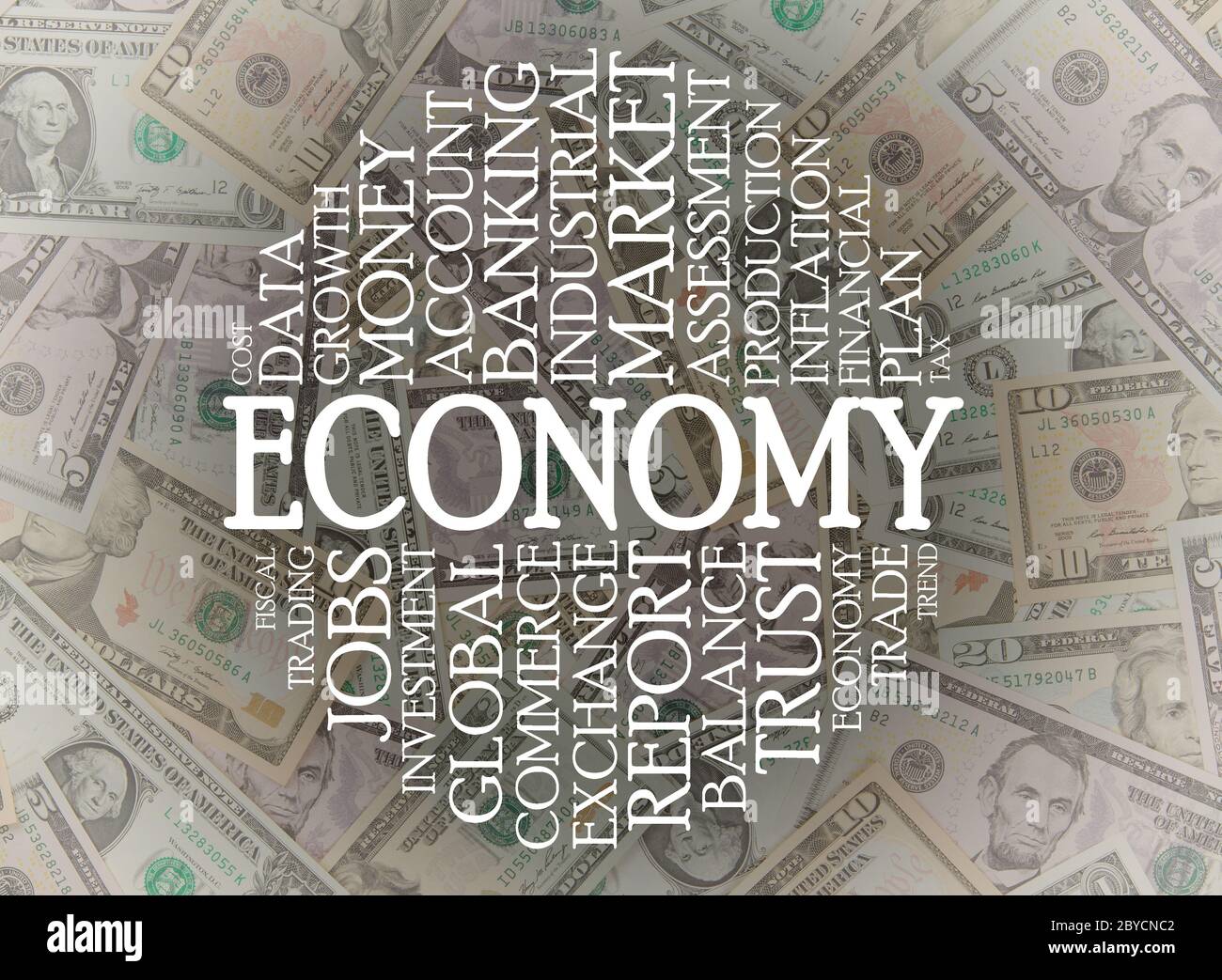 Economy word cloud Stock Photo - Alamy