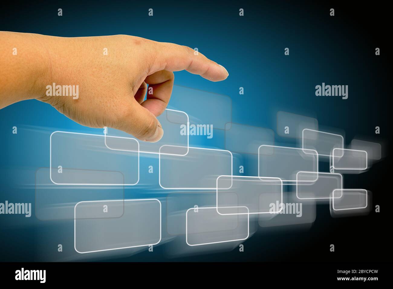 Hand pushing a button Stock Photo - Alamy