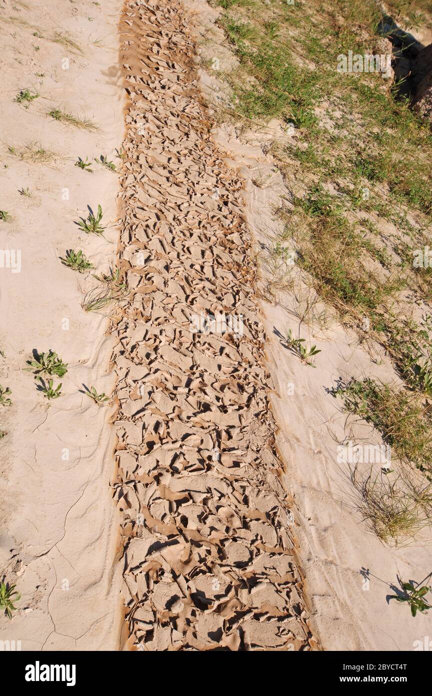 Dried out stream in Badlands National Park in South Dakota Stock Photo ...