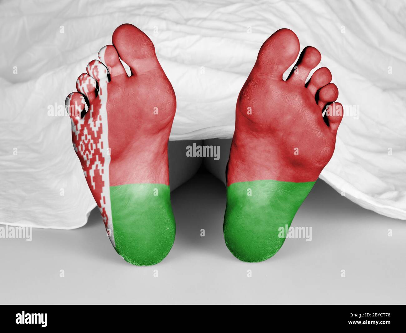 Dead body under a white sheet Stock Photo - Alamy