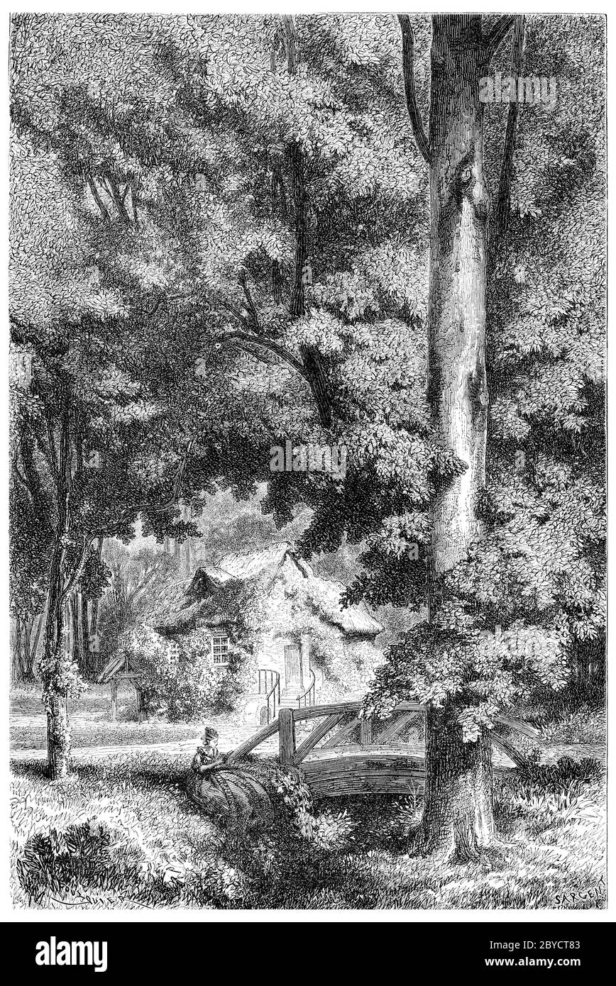 Trianon in the eighteenth century, vintage engraved illustration Stock ...