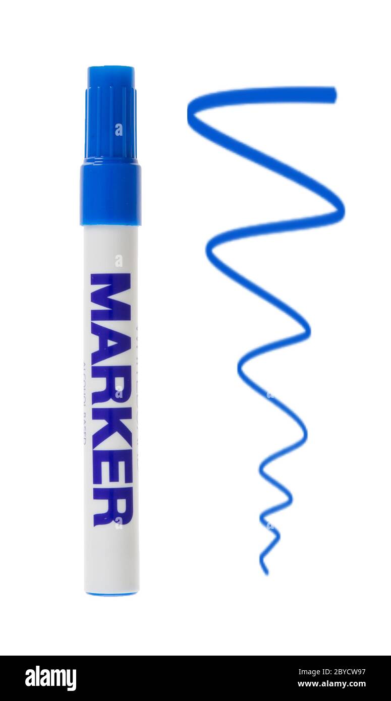 Blue whiteboard marker Stock Photo - Alamy
