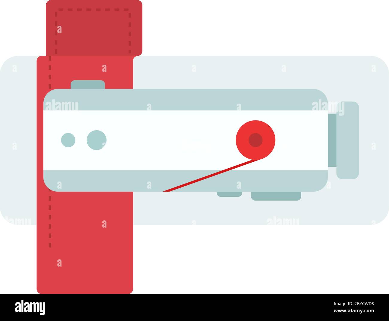 Sewing machine with cloth top view flat isolated Stock Vector Image ...