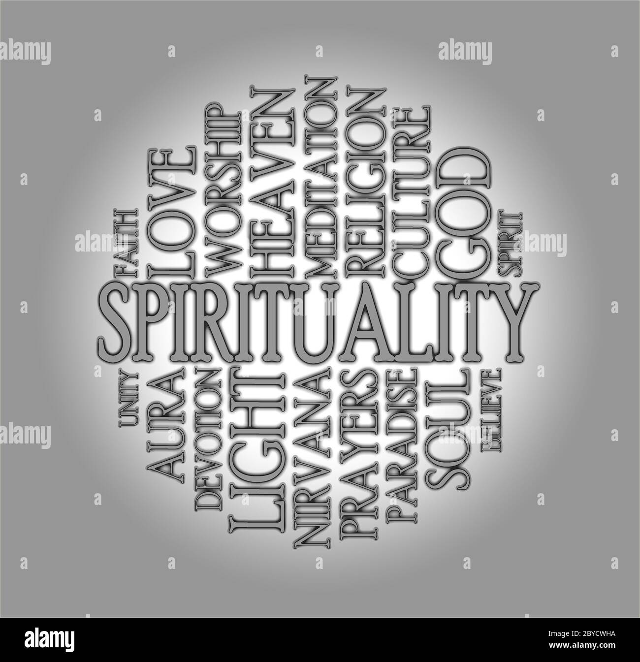 Spirituality word cloud Stock Photo - Alamy