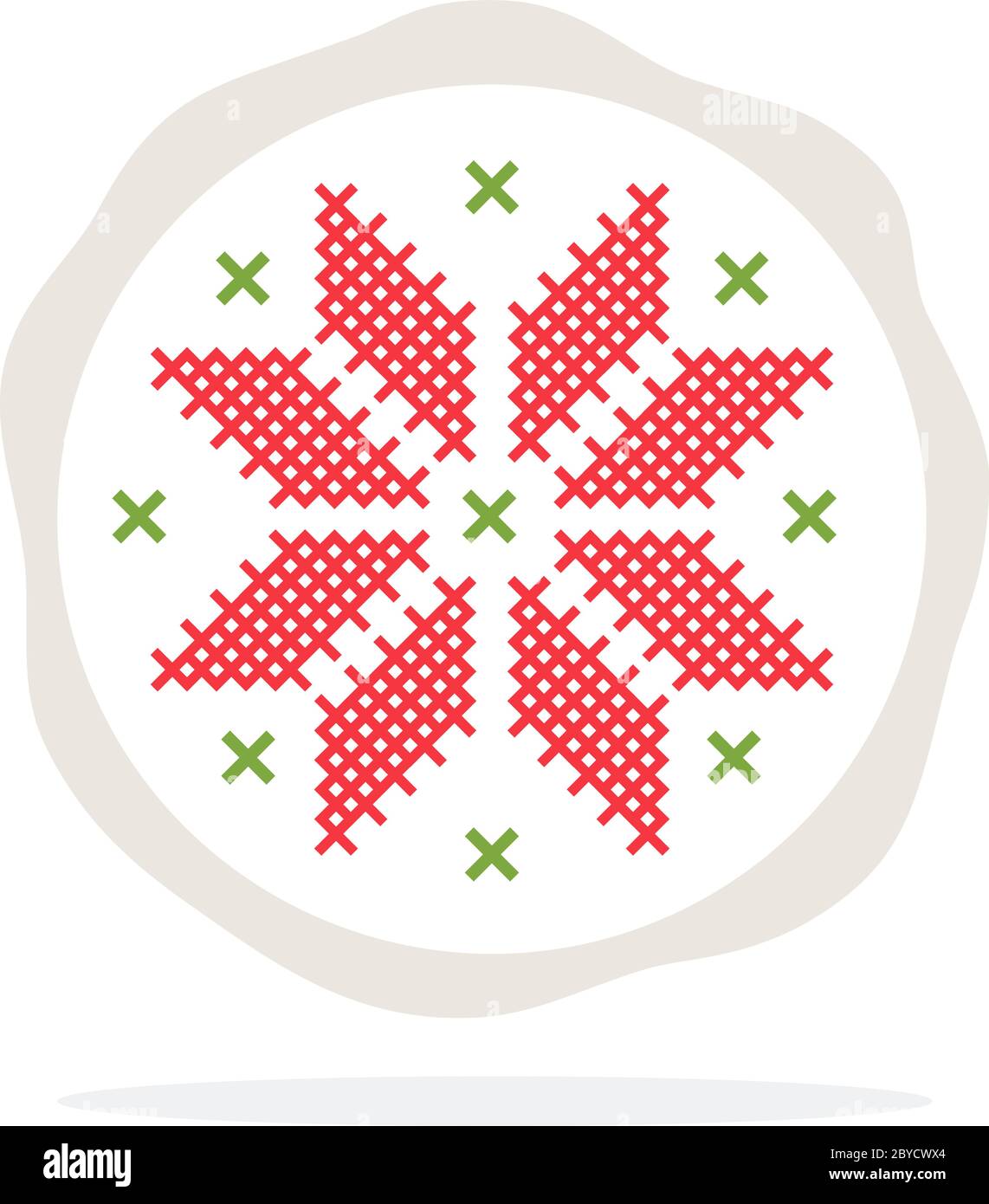 Embroidery in a frame vector flat isolated Stock Vector Image & Art - Alamy