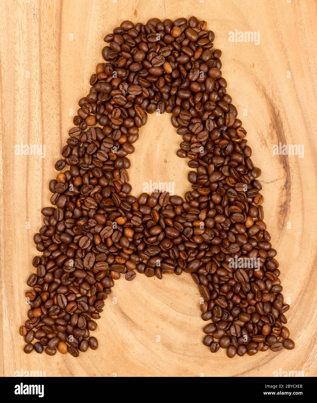 Letter A, alphabet from coffee beans Stock Photo - Alamy