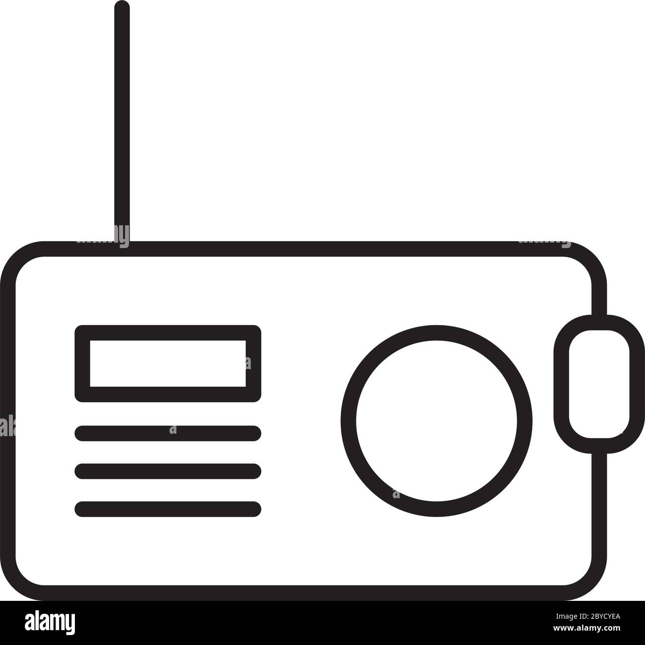 retro radio icon over white background, line style, vector illustration ...