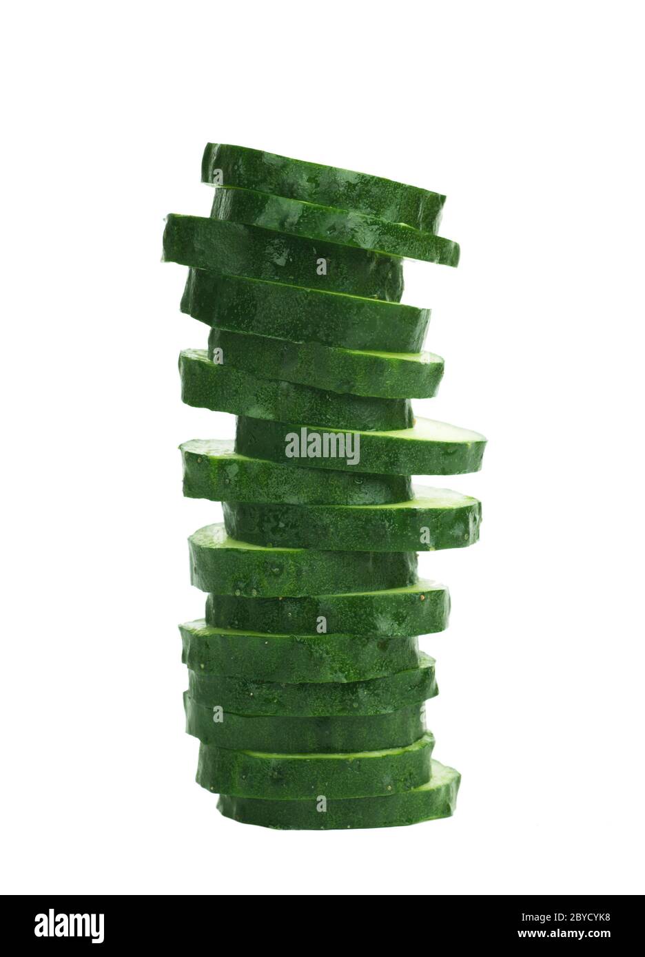 Cucumber pieces Cut Out Stock Images & Pictures - Alamy