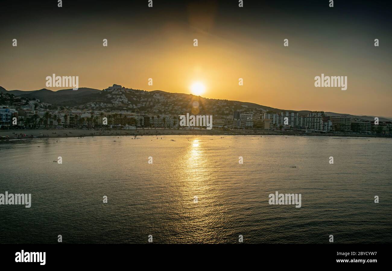 Sunset on the beach in Spain Stock Photo - Alamy