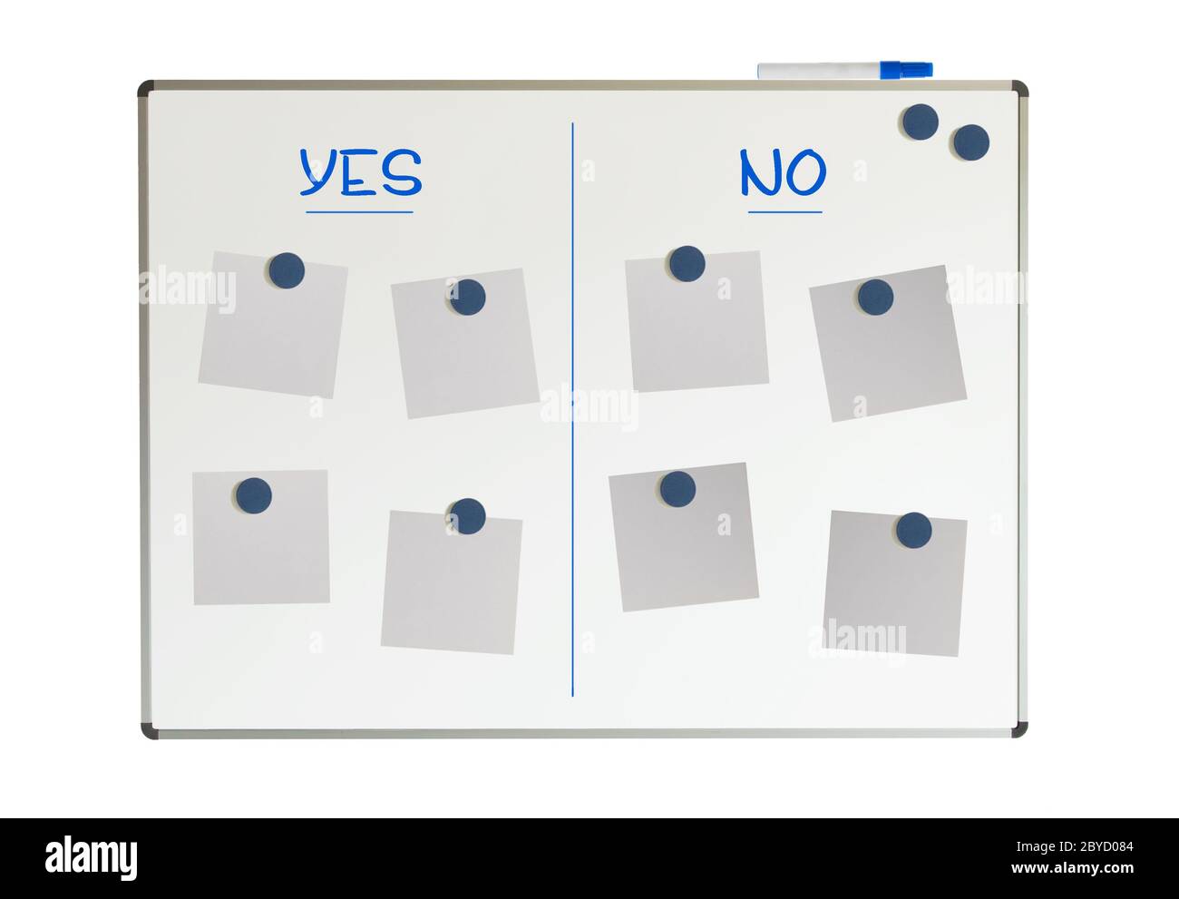 Yes and no on a whiteboard Stock Photo - Alamy