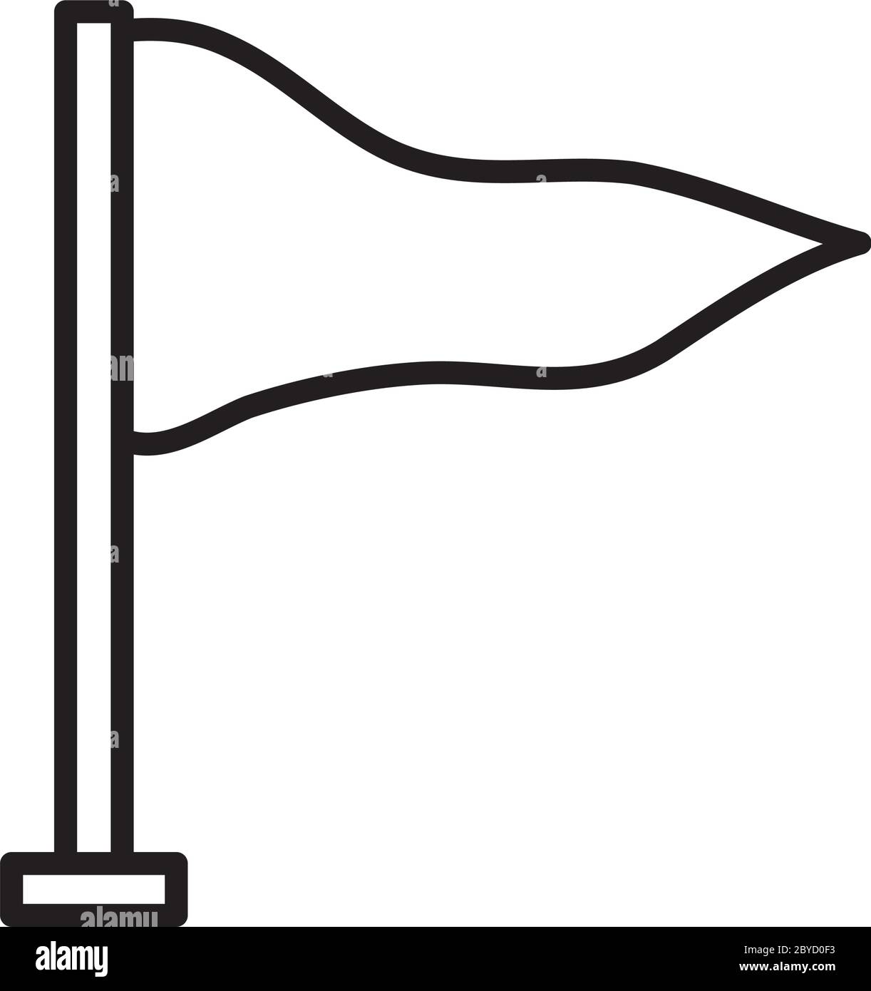 sport pennant icon over white background, line style, vector ...