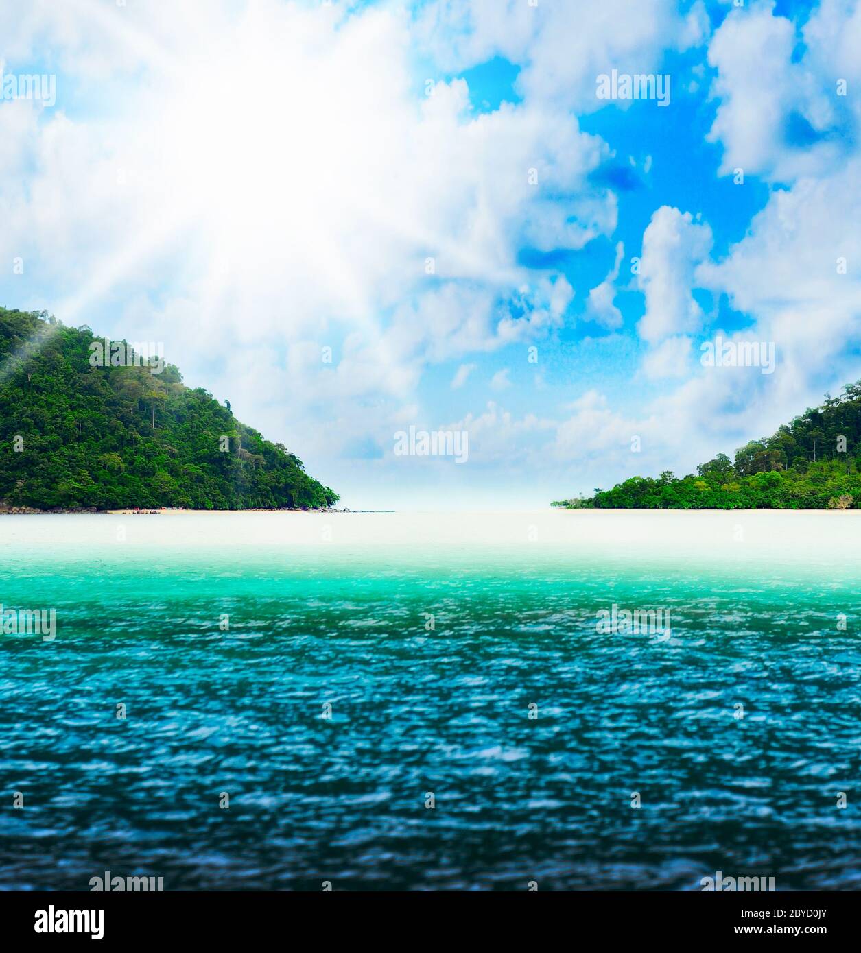 Sunny tropical beach on the island Stock Photo - Alamy