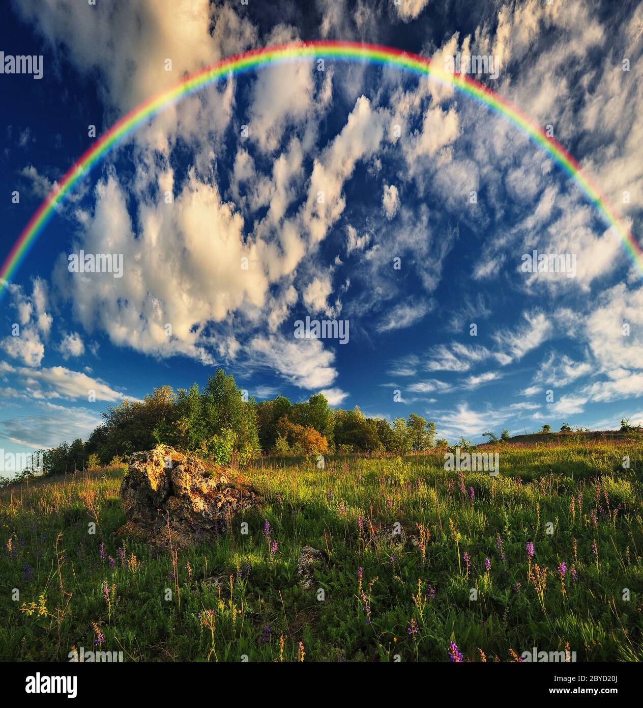 Rainbow Beautiful Landscape 14,304 Rainbow Beautiful Landscape Stock
