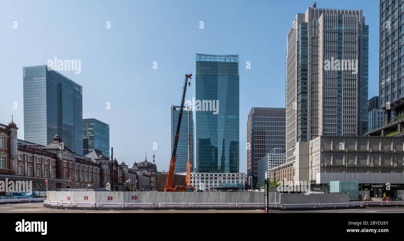 Modern building of Marunouchi financial district, Tokyo, Japan Stock ...