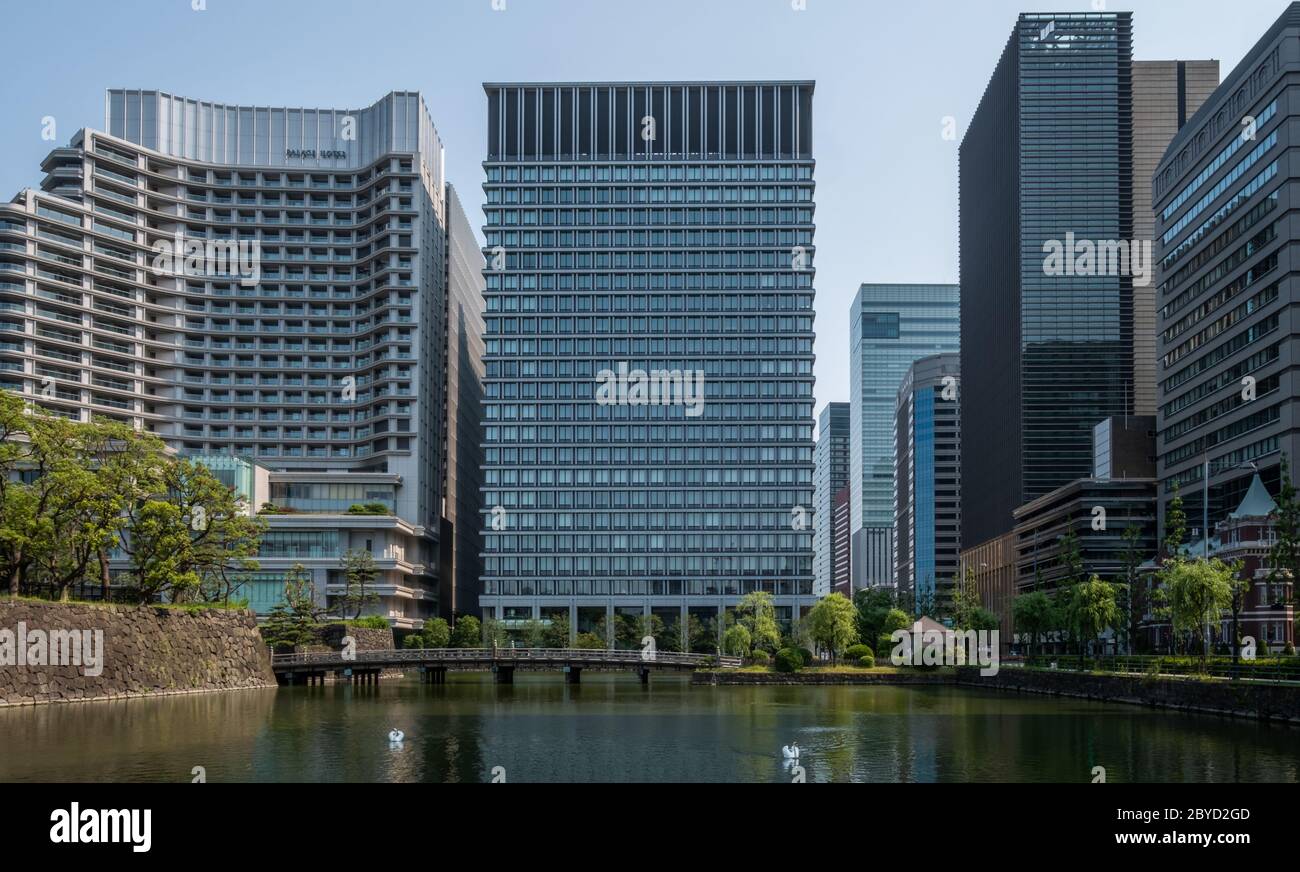 Modern building of Marunouchi financial district, Tokyo, Japan Stock ...