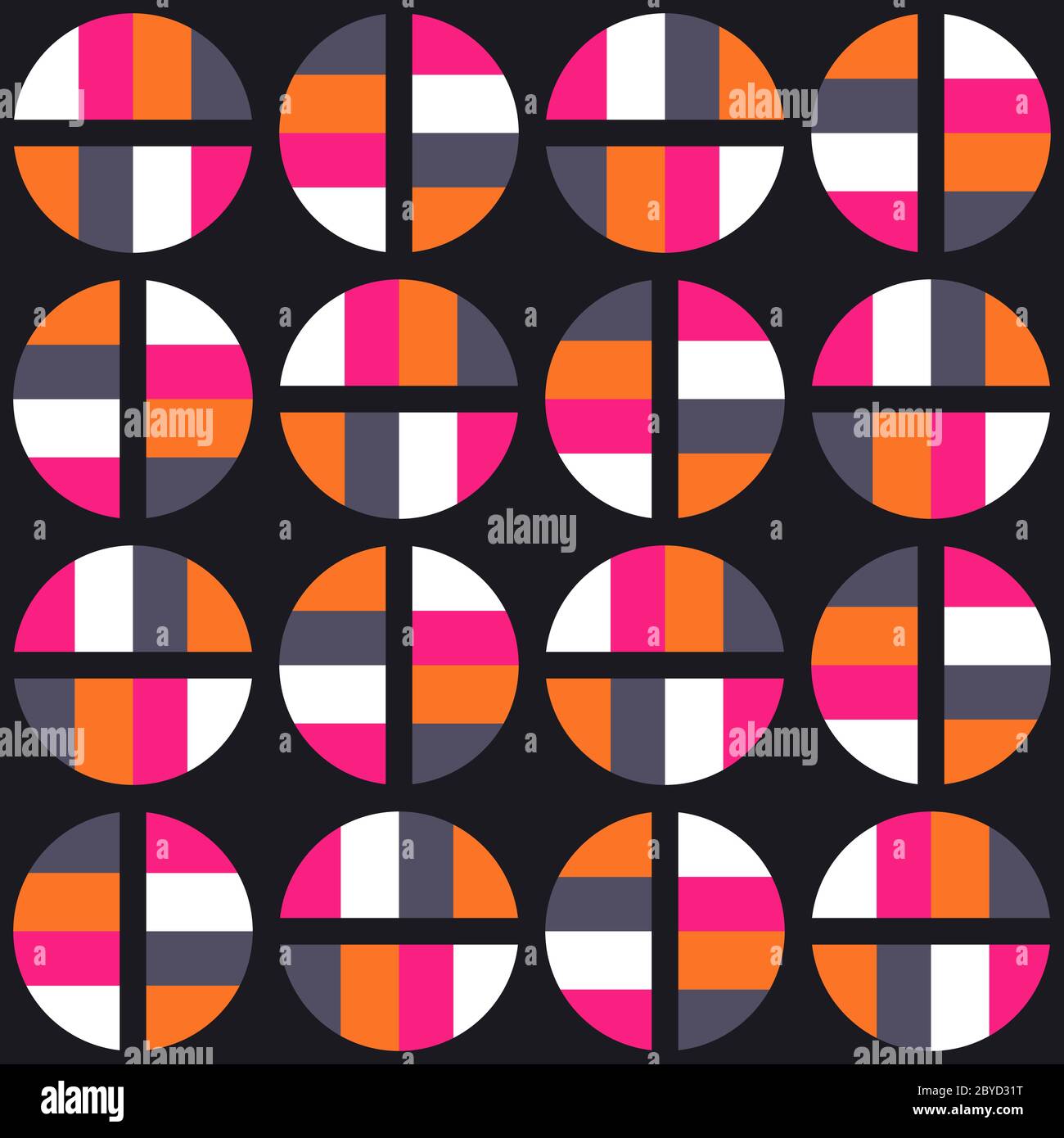 Simple abstract geometric design. Rounded repeated pattern for textile ...