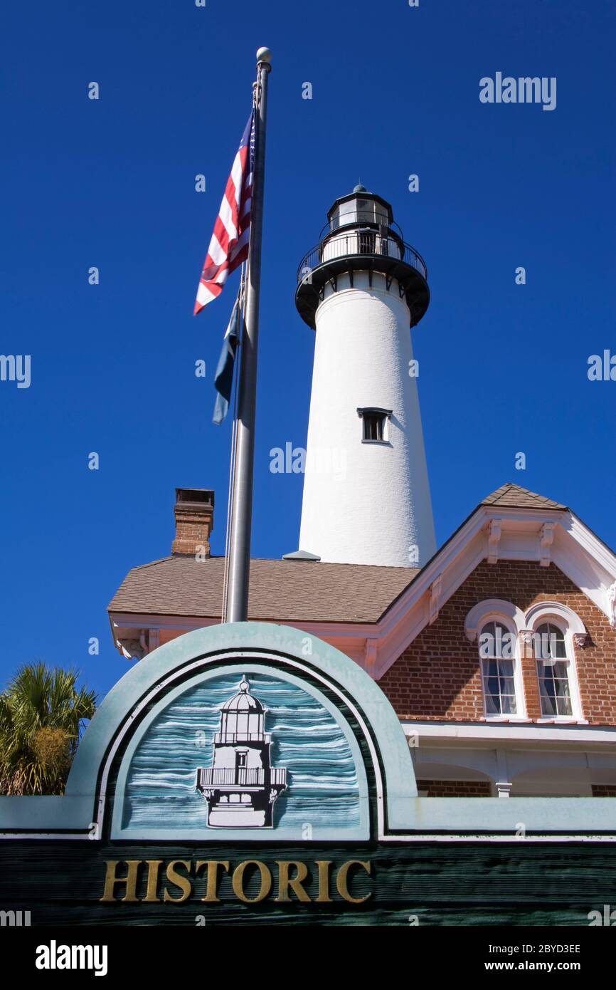 Saint Simons Island Lighthouse, Georgia, USA Stock Photo - Alamy