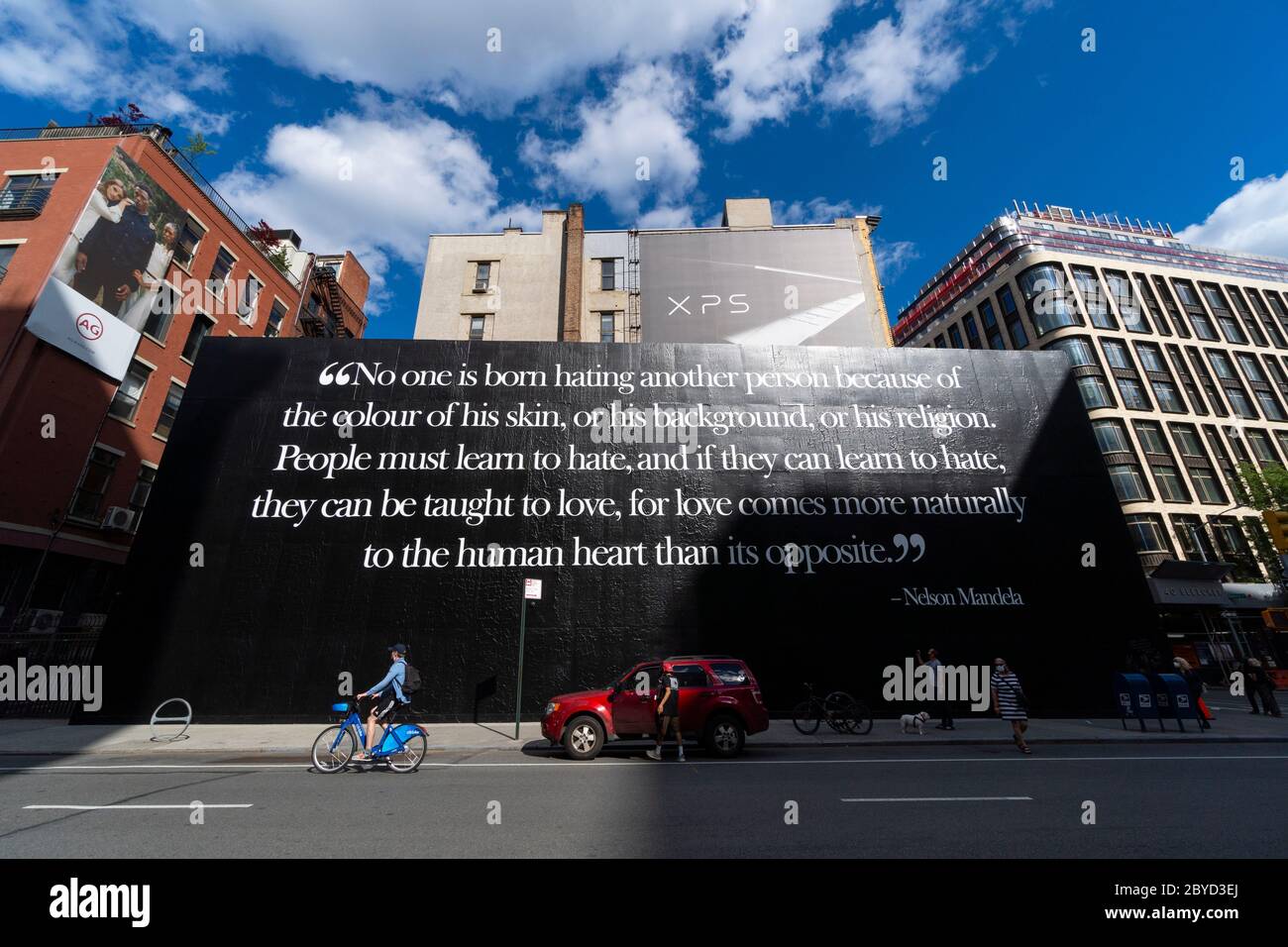 Message of Nelson Mandela “No one is born hating another person” on the ...