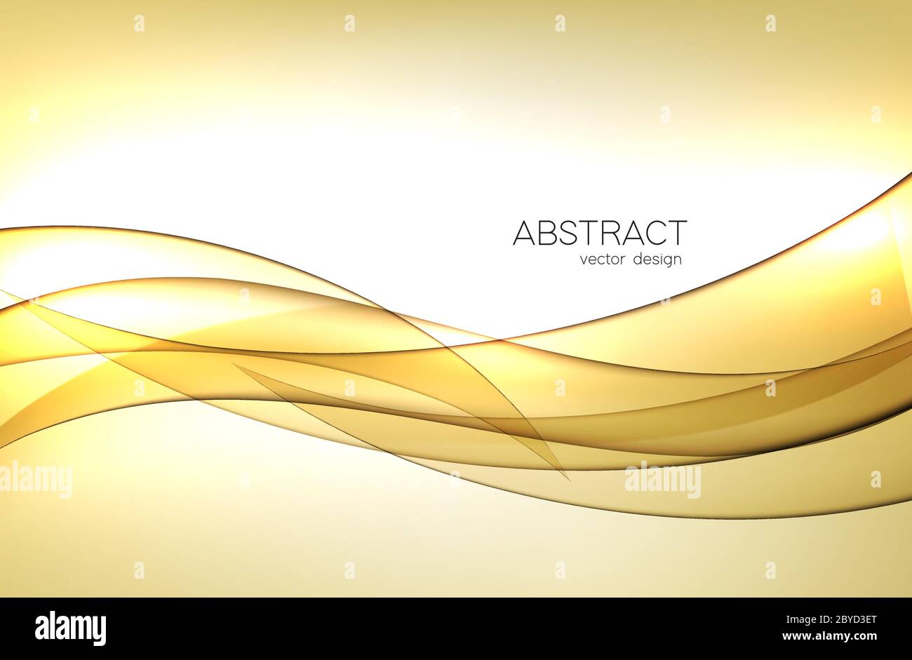 Gold color abstract transparent wave design element Stock Vector Image ...
