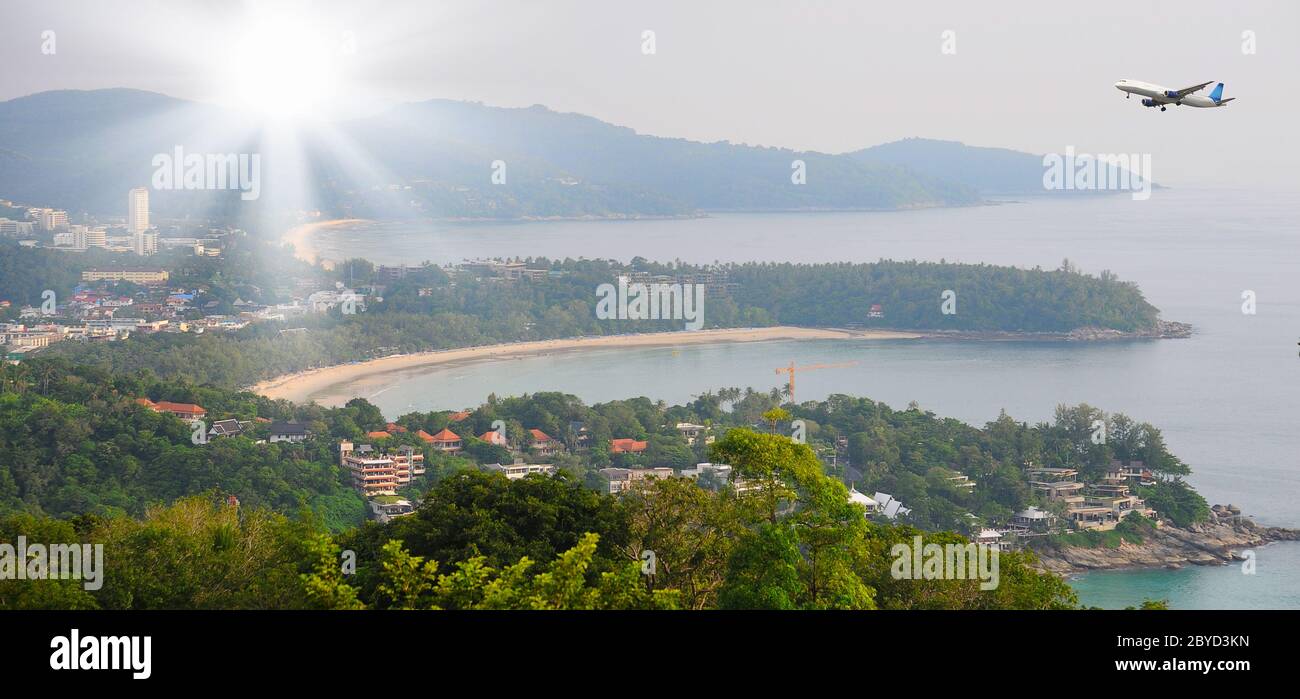 Sunny resort town by the sea Stock Photo - Alamy
