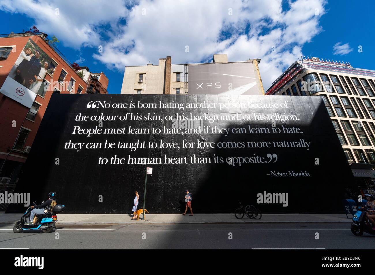 Message of Nelson Mandela “No one is born hating another person” on the ...